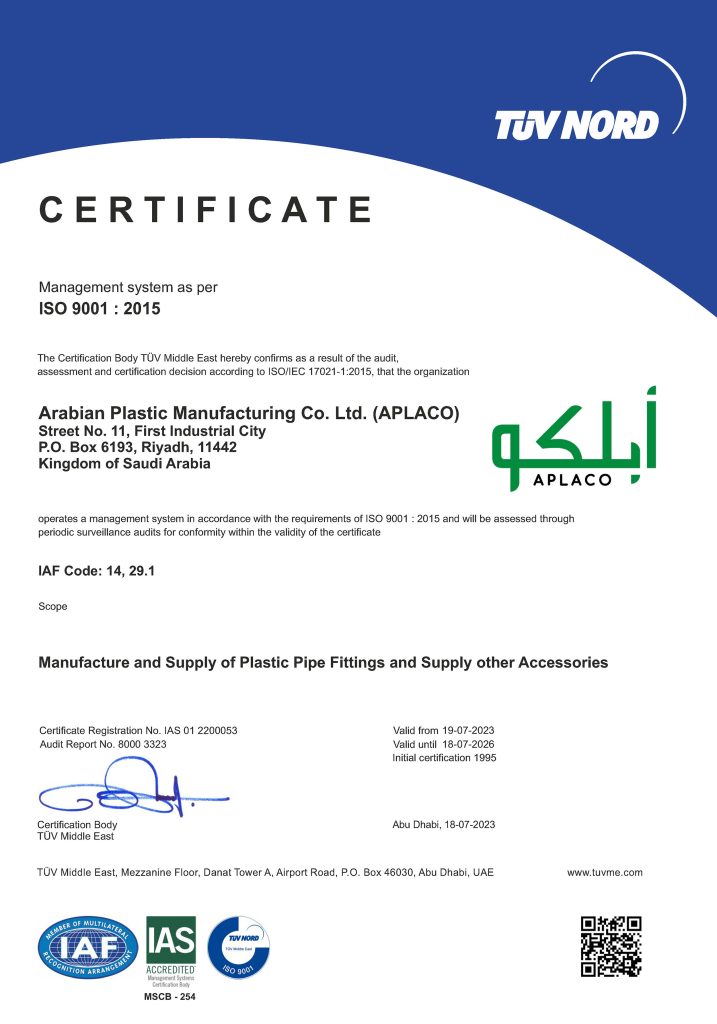 CERTIFICATES - Aplaco