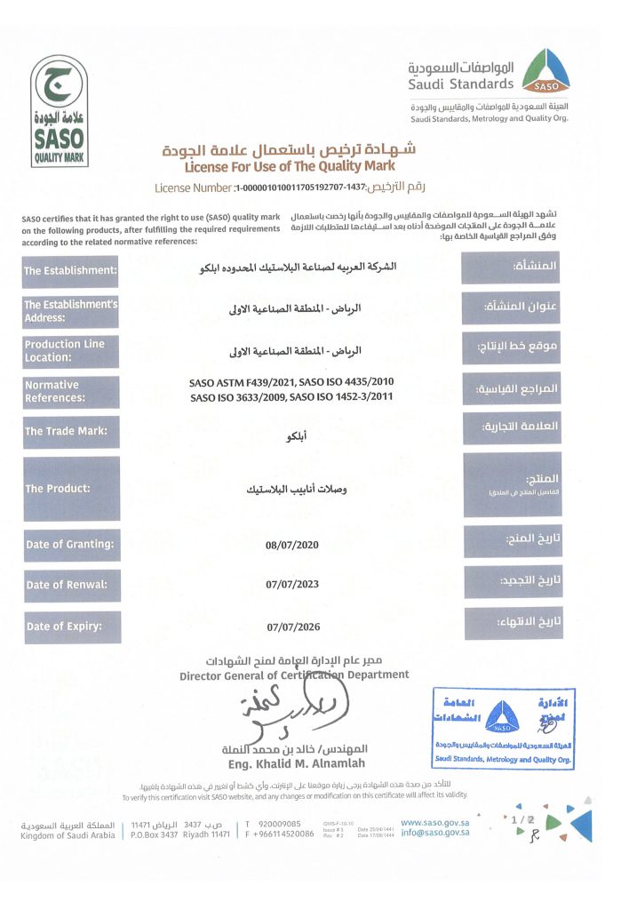 CERTIFICATES - Aplaco