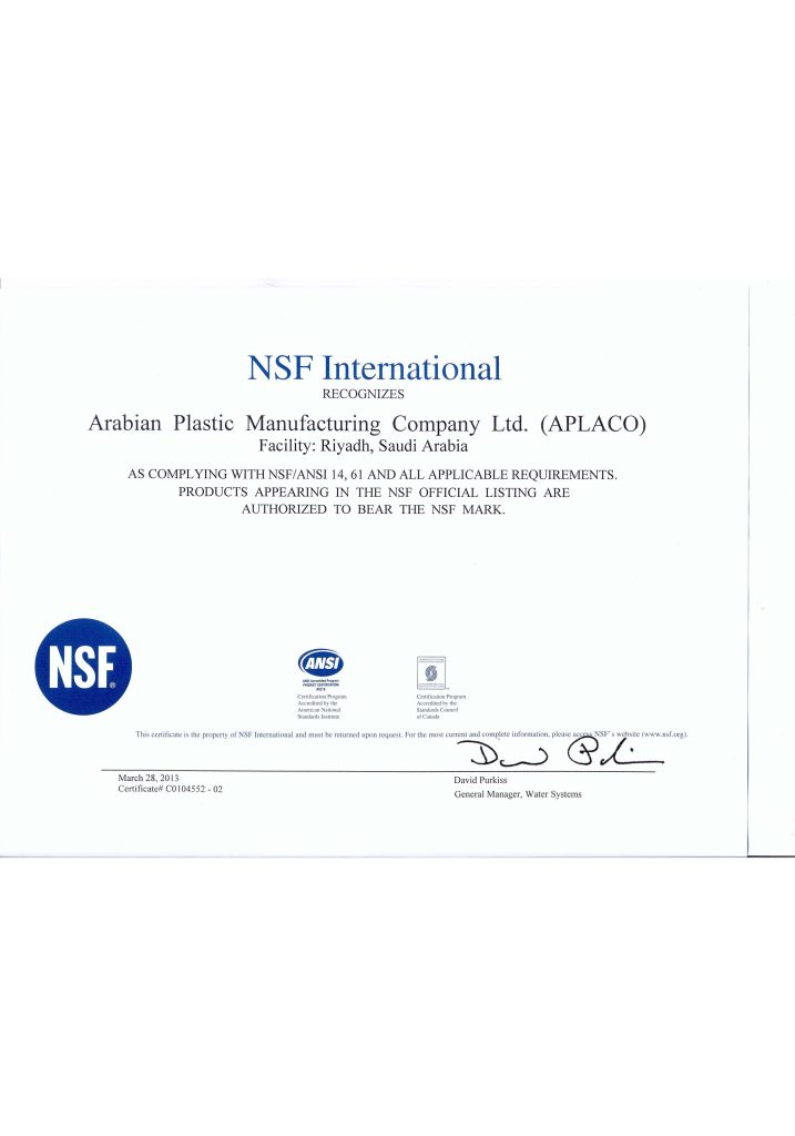 CERTIFICATES - Aplaco